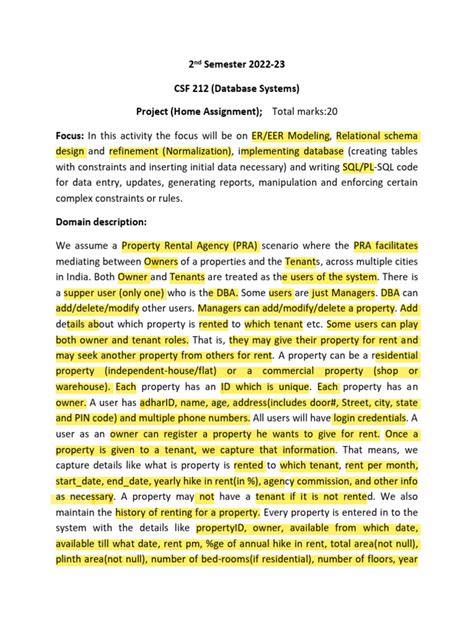 Dbs Project Specs Pdf Relational Database Databases