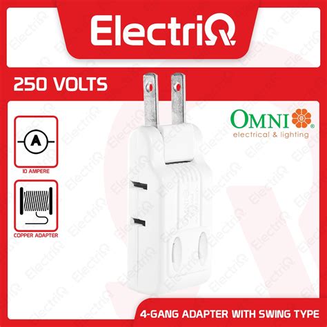 Electriq L Omni Gang Adapter W Swing Type Plug Outlet Adaptor Socket WSA Shopee Philippines