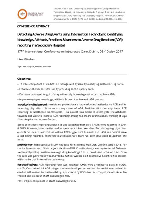 Pdf Detecting Adverse Drug Events Using Information Technology Identifying Knowledge
