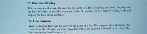 Solved 13 File Head Display Write A Program That Asks The