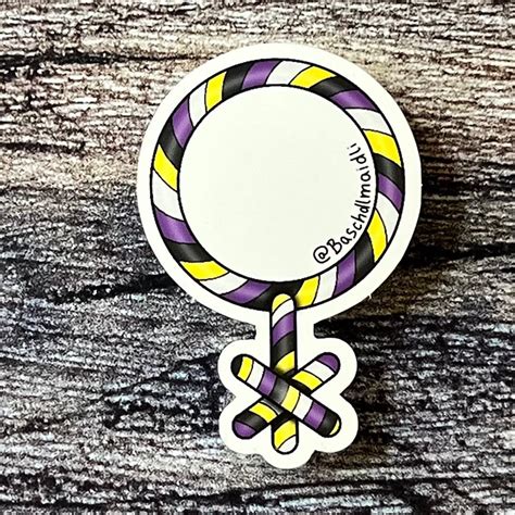 Nonbinary Pride Candy Cane Sticker Christmas Winter Holiday Candy BMDCS28 Etsy
