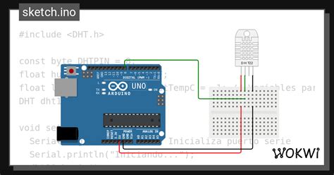 Sensor De Temperatura Y Humedad Dht 22 Digital Wokwi Esp32 Stm32 Arduino Simulator