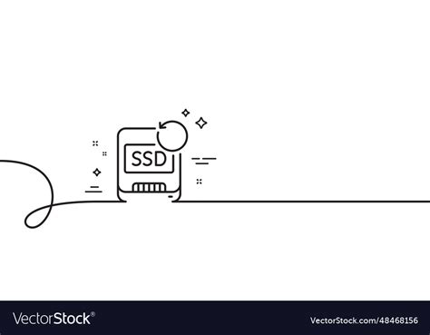 Recovery Ssd Line Icon Backup Data Sign Restore Vector Image