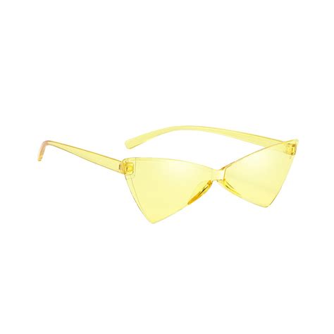Triangle Sunglasses Tinted Frameless Glasses Modern Uv400 Cat Eye