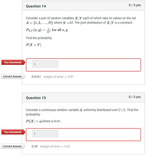 Solved Question Pts Consider A Pair Of Random Chegg