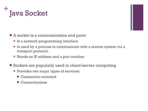 A Short Java Socket Tutorial Ppt Computer Networking Computing