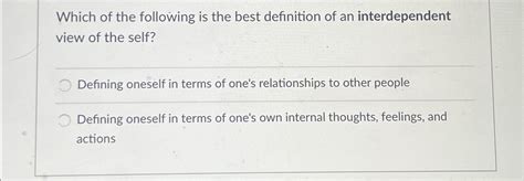 Solved Which Of The Following Is The Best Definition Of An