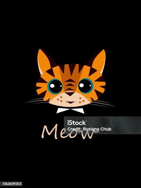 만화 호랑이 검은 배경에 머리와 야옹말한다 2022 년 행복한 중국 새해 의 재미있는 상징 플랫 스타일로 디자인 벡터 그림입니다 2022년에 대한 스톡 벡터 아트 및 기타