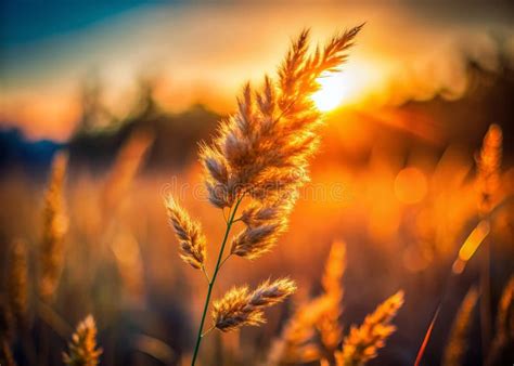 Intriguing Silhouette Wall Art A Closeup Of Dried Grass And