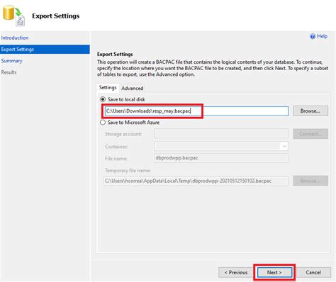 Crear Archivo De Respaldo Bacpac En Sql Azure