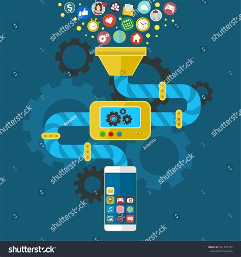 App Development Mobile Phone Programming Creating Stock Vector Royalty Free