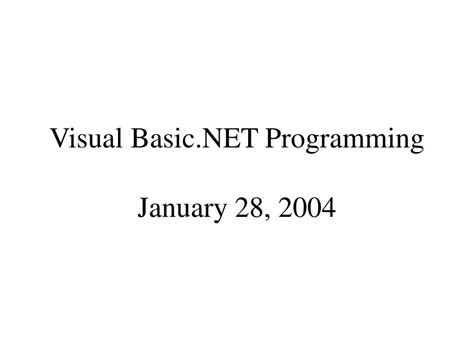 Ppt Visual Basic Net Programming Working With Numeric Data And