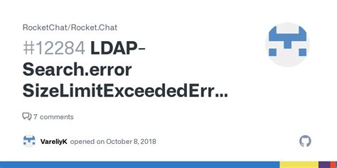 Ldap Searcherror Sizelimitexceedederror Size Limit Exceeded · Issue