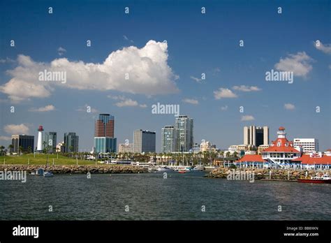 Boats In Rainbow Harbor At Long Beach California USA Stock Photo Alamy