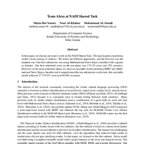 Team Alexa At Nadi Shared Task Acl Anthology