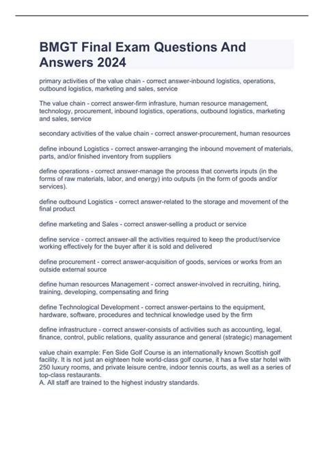 Package Deal For BMGT Test 1 Bmgt Test 1 Bmgt Test 1 Exam With 100 Correct Answers 2024