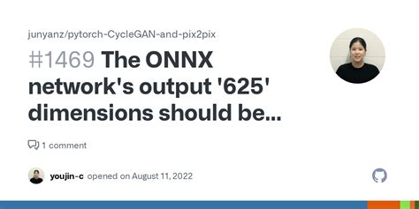 The Onnx Networks Output 625 Dimensions Should Be Non Negative · Issue 1469 · Junyanz