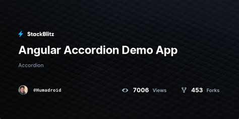 Angular Accordion Demo App StackBlitz
