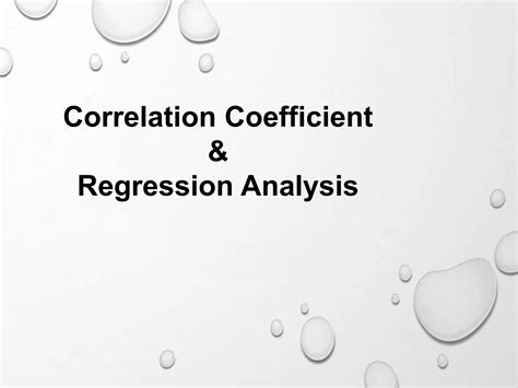 Regression And Correlation Coefficient Ppt