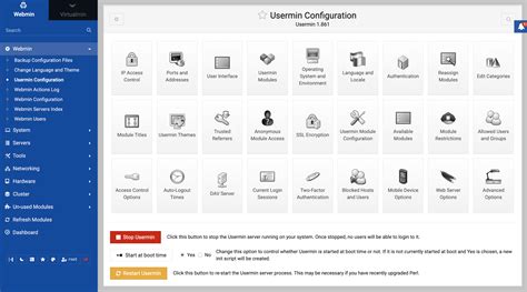 Usermin Configuration Webmin