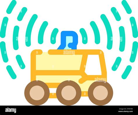 Lidar Sensors Autonomous Delivery Color Icon Vector Illustration Stock