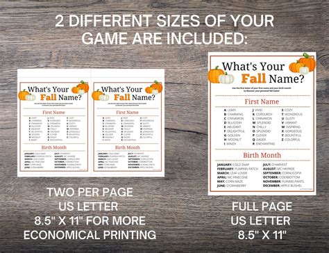 What S Your Fall Name Printable Fall Name Generator Etsy