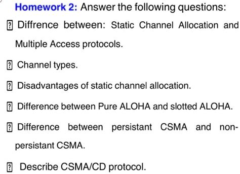 SOLVED Homework Answer The Following Questions What Is The Difference Between Static