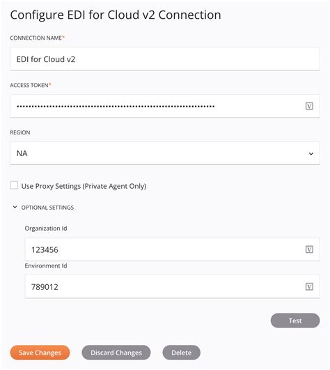 EDI For Cloud V2 Connection