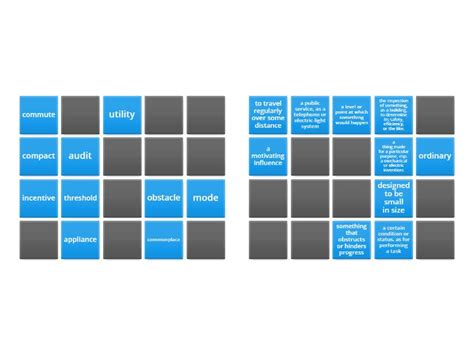 Unit Review Matching Pairs