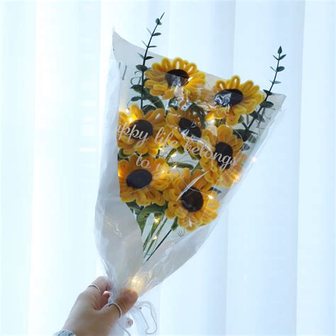 모루 공예 해바라기 꽃다발 만들기 Diy키트 10송이 솜씨키트 솜씨당
