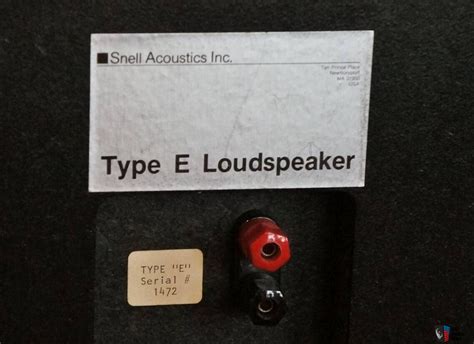 Snell Type E Speakers Photo 4046275 Us Audio Mart