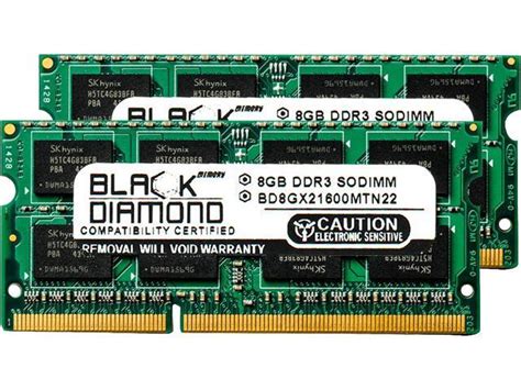 Black Diamond Memory 16GB 2 X 8GB 204 Pin DDR3 SO DIMM DDR3 1600 PC3 12800 Notebook Memory