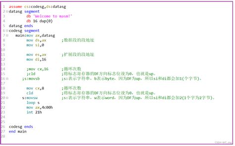 【8086汇编】方位标志位df 和 串传送指令movsb Movsw汇编中df指令 Csdn博客 【8086汇编】方位标志位df 和 串传送指令movsb Movsw汇编中df指令 Csdn博客