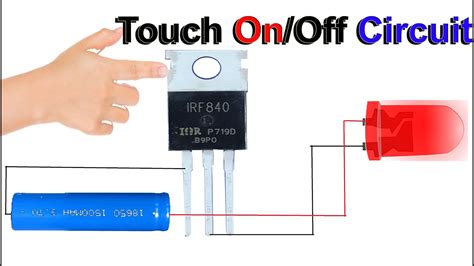 Simple Touch On Off Circuit Using One Mosfet Only Mosfet Irf840 Projects Diy Mosfet Projects