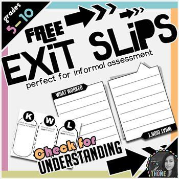 Exit Slips Freebie Exit Slips Exit Tickets Ticket Design