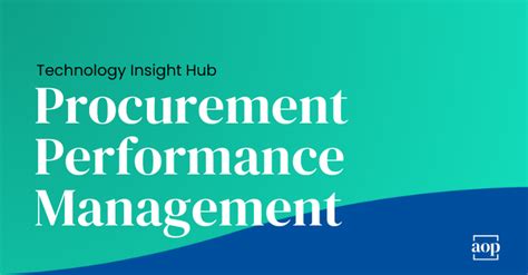 Procurement Performance Management Aop Procurement Technology Hub