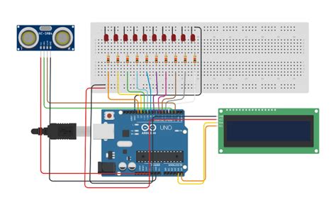 Circuit Design Distance Measurement Using Lcd Tinkercad