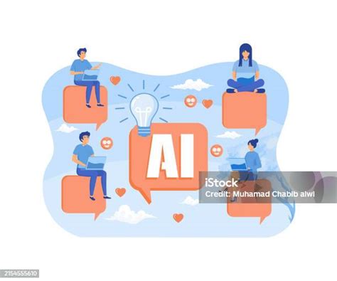 Ai 챗봇과 채팅하는 사람들은 스마트한 솔루션을 얻습니다 인공 지능 로봇은 인간의 자연어와 통신하여 스마트 솔루션을 제공합니다