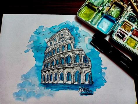 Radwa Hussein On Linkedin Sketch Architecture Architecturelovers Building Thecolosseum Rome…