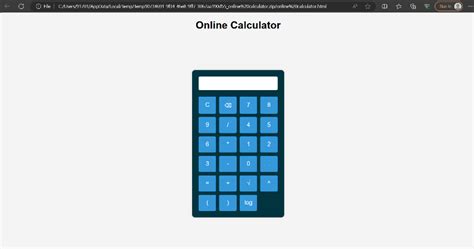 Online Calculator Using Html Css And Javascript Aishwarya2002