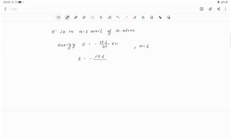 Solved For The Hydrogen Atom What Is The Energy In Joules Of The