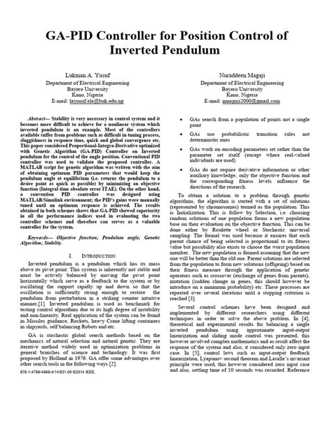 Comparison Of Fuzzy Logic And Ga Pid Controller For Position Control Of