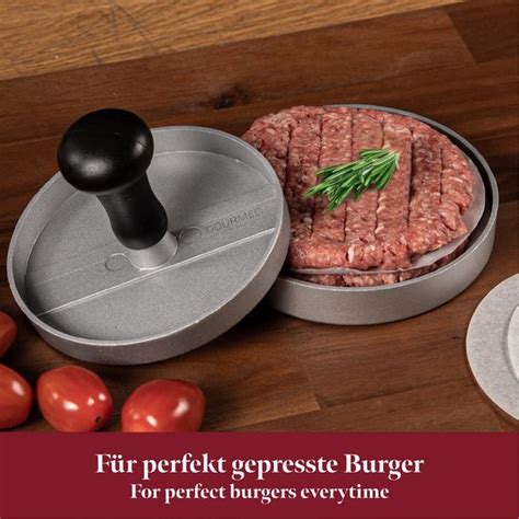 Gourmeo 3 In 1 Hamburgerpers Voor Grote Pasteitjes Klein Of Gevuld Met 50 Extra Bol