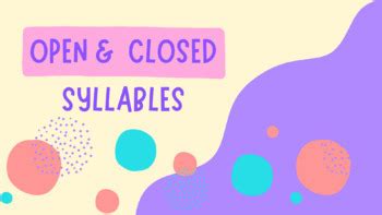 Open And Closed Syllable Mini Lesson Google Slides Open Syllables Visual
