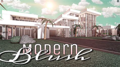 Roblox Bloxburg Modern Blush Mansion House Build Youtube