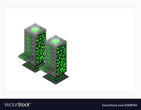 Datacenter Isometric Abstract 3d Hosting Server Vector Image