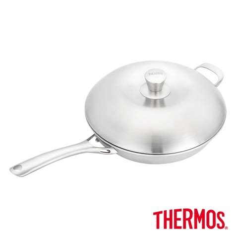 【thermos膳魔師】新一代蘋果原味鍋不鏽鋼單柄附耳炒鍋32cmsan 32hb S 蝦皮購物