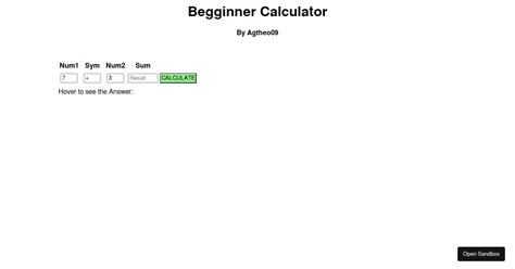 Calculator Game Js Codesandbox