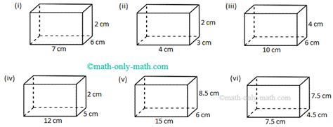 Volume Formula Sheet Grade 6