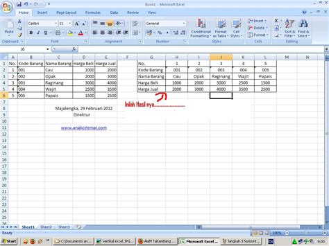 cara merubah data excel dari vertikal ke horizontal atau horizontal ke